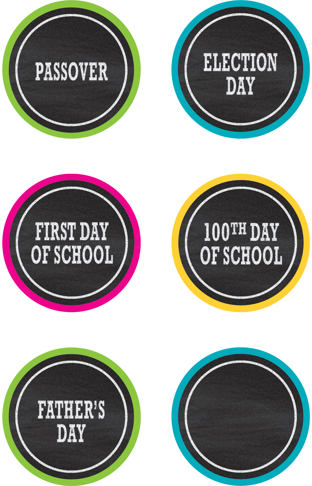 Chalkboard Brights Holidays and Special Events Calendar Days - TCR3720 ...