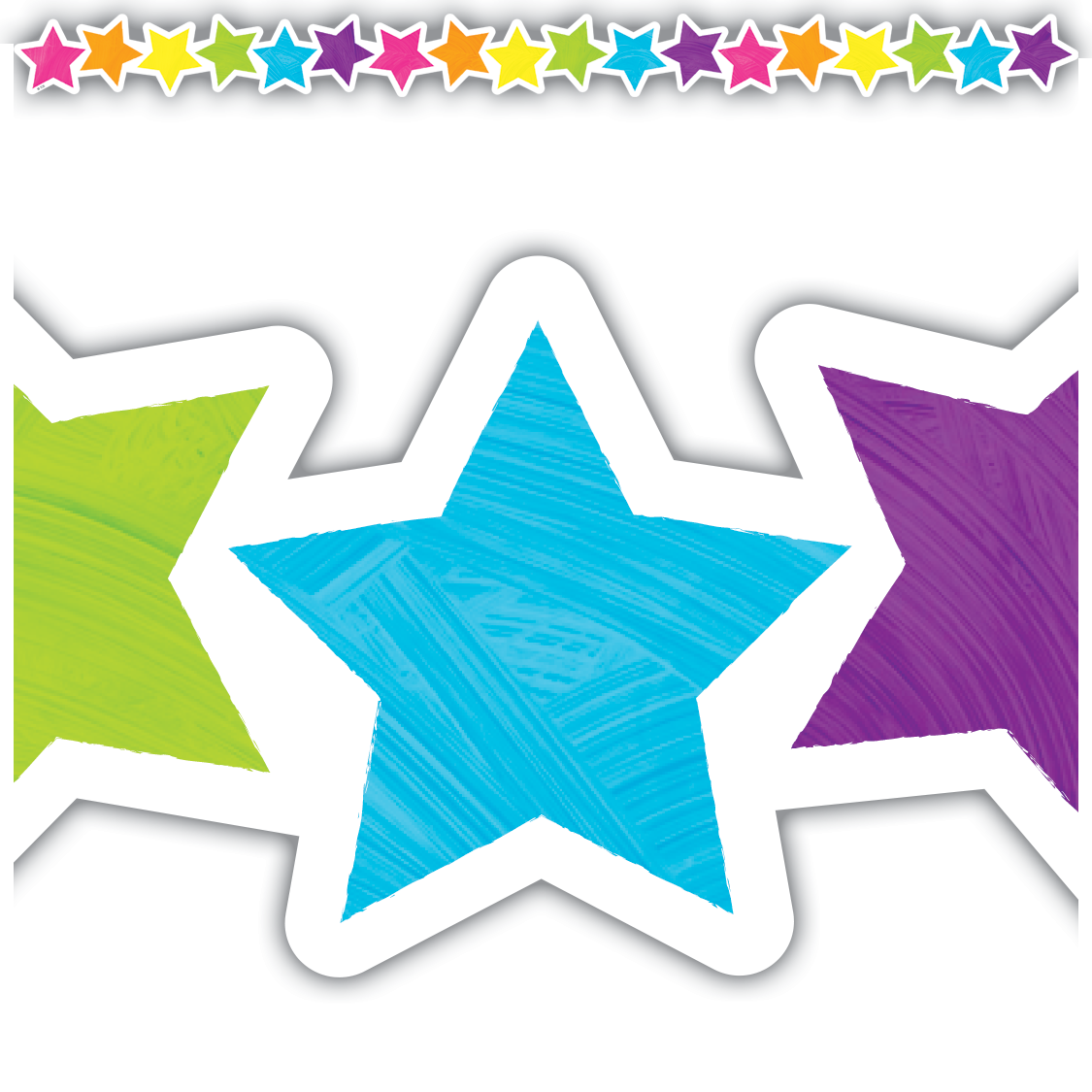 Brights 4Ever Stars Die-Cut Border Trim - TCR3930 | Teacher Created ...
