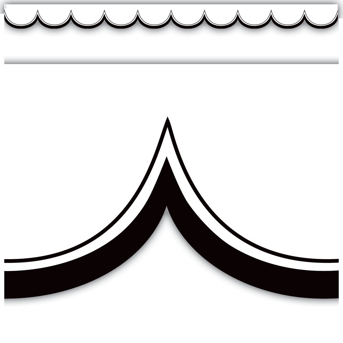 White with Black Scalloped Die-Cut Border Trim - TCR3951 | Teacher ...