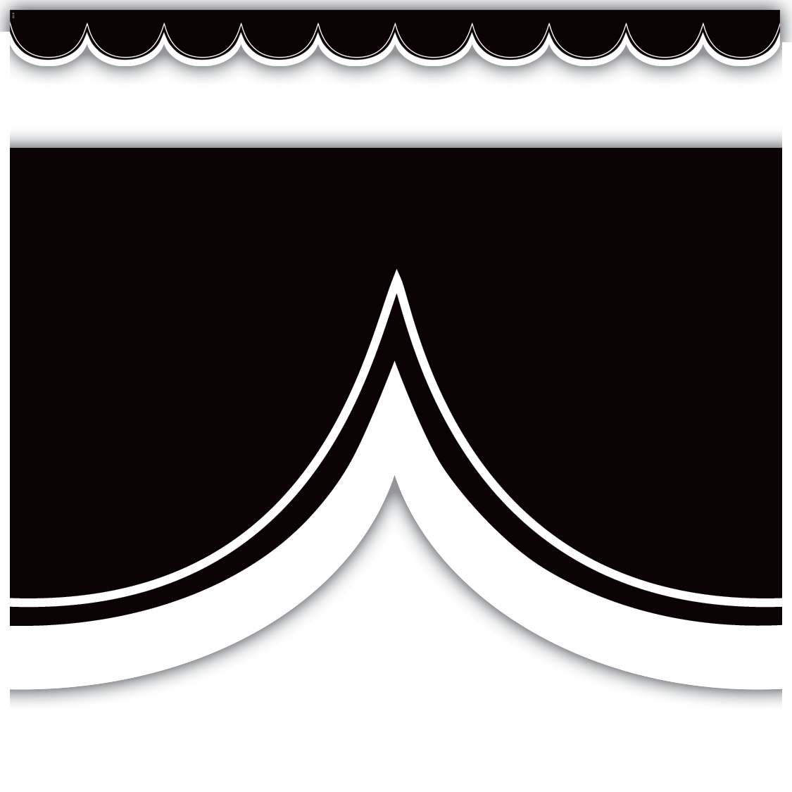 Black with White Scalloped Die-Cut Border Trim - TCR3953 | Teacher ...