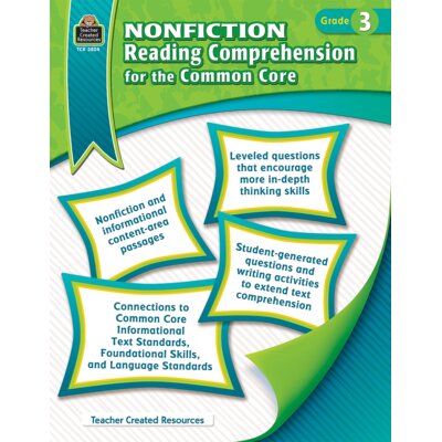 Nonfiction Reading Comprehension for the Common Core Grade 3 - TCR3824 ...
