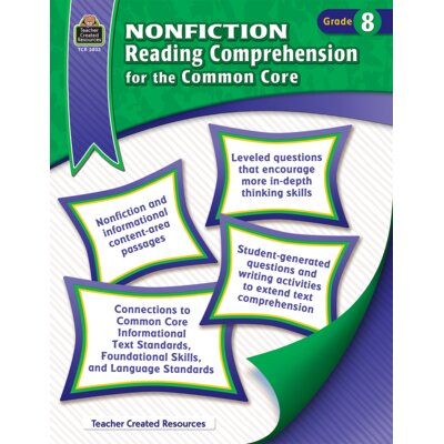 Nonfiction Reading Comprehension for the Common Core Grade 8 - TCR3833 ...