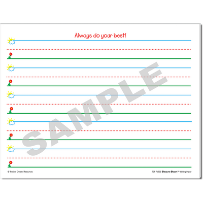 Smart Start K-1 Writing Paper: 40 Sheet Tablet - TCR76500 | Teacher ...