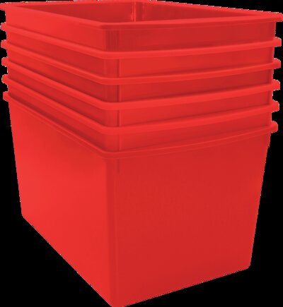 Red Plastic Multi-Purpose Bin 6 Pack - TCR2088614 | Teacher Created ...