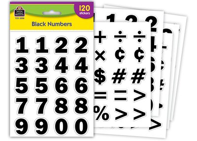 Black Numbers Stickers - TCR3558 | Teacher Created Resources