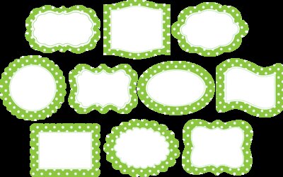 Lime Polka Dots Frames Accents - TCR4475 | Teacher Created Resources