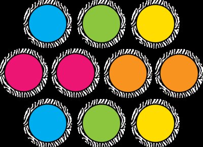 Zebra Colorful Circles Accents - TCR5390 | Teacher Created Resources
