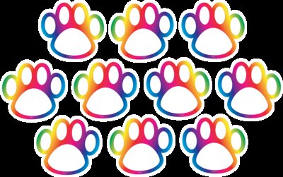 Rainbow Paw Prints Accents - TCR5391 | Teacher Created Resources