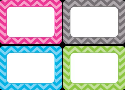 Chevron Name Tags/Labels - Multi-Pack - TCR5526 | Teacher Created Resources