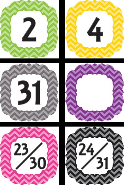 Chevron Calendar Days - TCR5545 | Teacher Created Resources