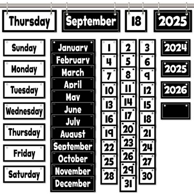 Black and White Flip Calendar - TCR6804 | Teacher Created Resources