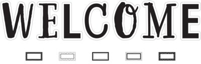 Black and White Welcome Bulletin Board - TCR6805 | Teacher Created ...