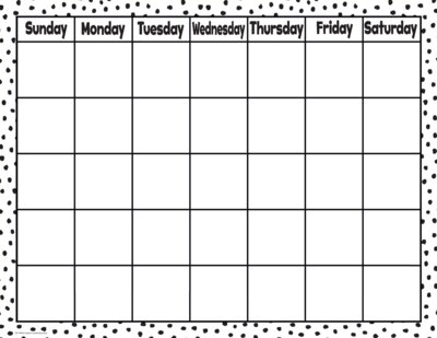 Black Painted Dots on White Calendar Chart - TCR7080 | Teacher Created ...