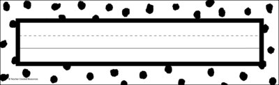 Black Painted Dots on White Flat Name Plates - TCR7084 | Teacher ...