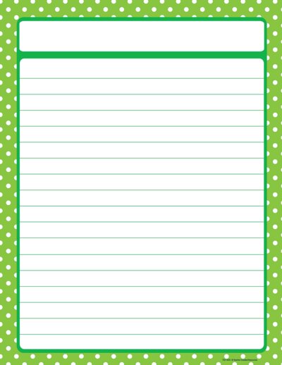 Lime Polka Dots Lined Chart - TCR7676 | Teacher Created Resources