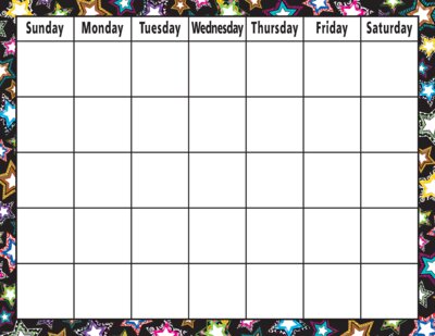 Fancy Stars Calendar Chart - TCR7748 | Teacher Created Resources