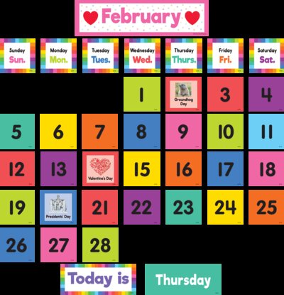 Colorful Calendar Pocket Chart Cards - TCR8345 | Teacher Created Resources