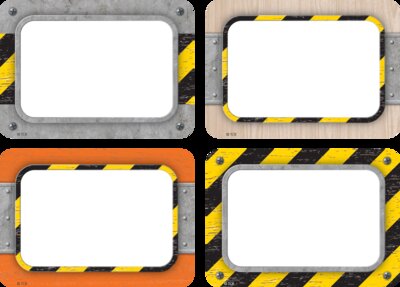 Under Construction Name Tags/Labels - Multi-Pack - TCR8720 | Teacher ...