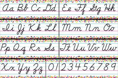 Confetti Cursive Writing Bulletin Board Display Set - TCR8764 | Teacher ...