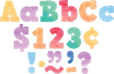 Watercolor Bold Block 4" Letters Combo Pack - TCR8889 | Teacher Created ...