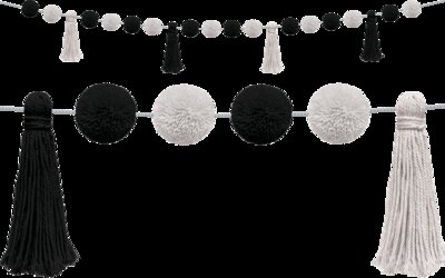 Black and White Pom-Poms and Tassels Garland - TCR8902 | Teacher ...