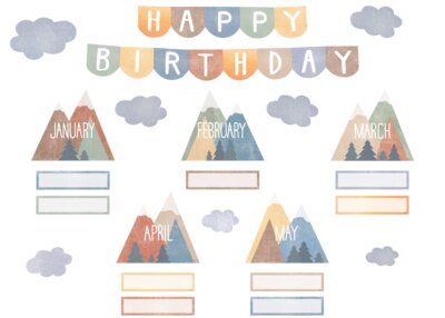 Moving Mountains Happy Birthday Mini Bulletin Board - TCR9171 | Teacher ...