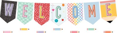 Cool for School Pennants Welcome Bulletin Board - TCR9301 | Teacher ...