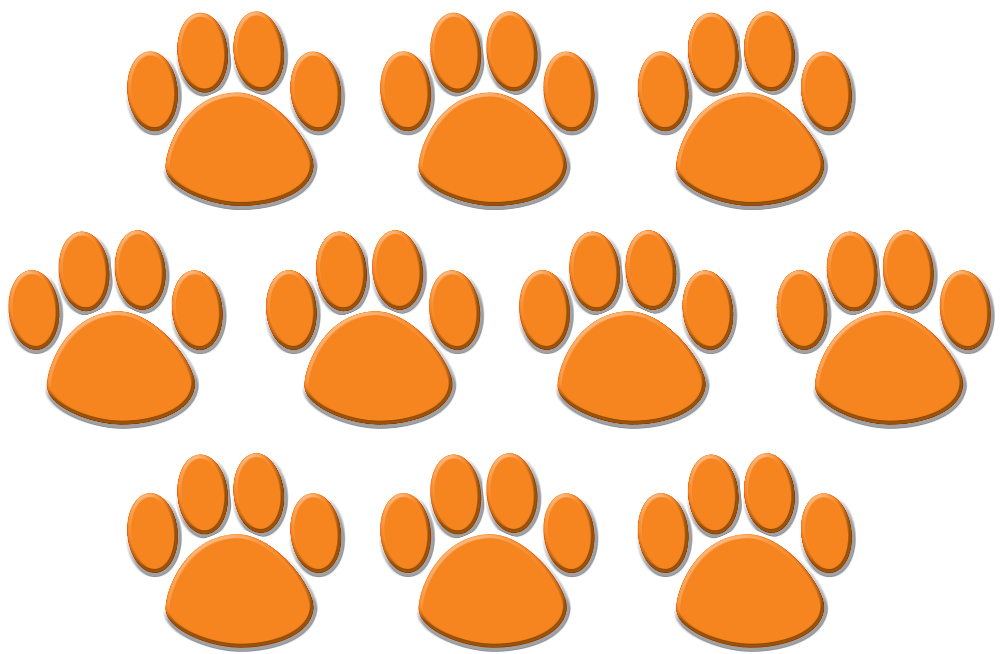 Orange Paw Prints Accents - TCR4649 | Teacher Created Resources