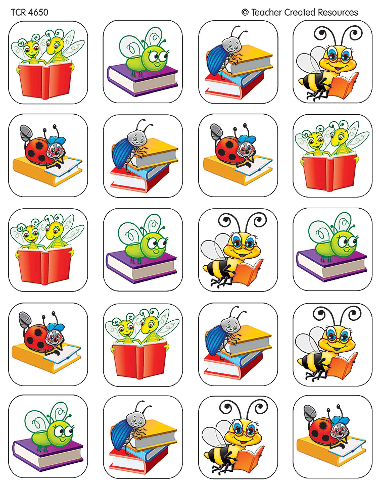 Book Bug Stickers - TCR4650 | Teacher Created Resources