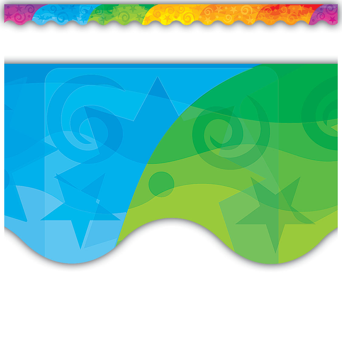 Abstract Rainbow Scalloped Border Trim - TCR4675 | Teacher Created ...