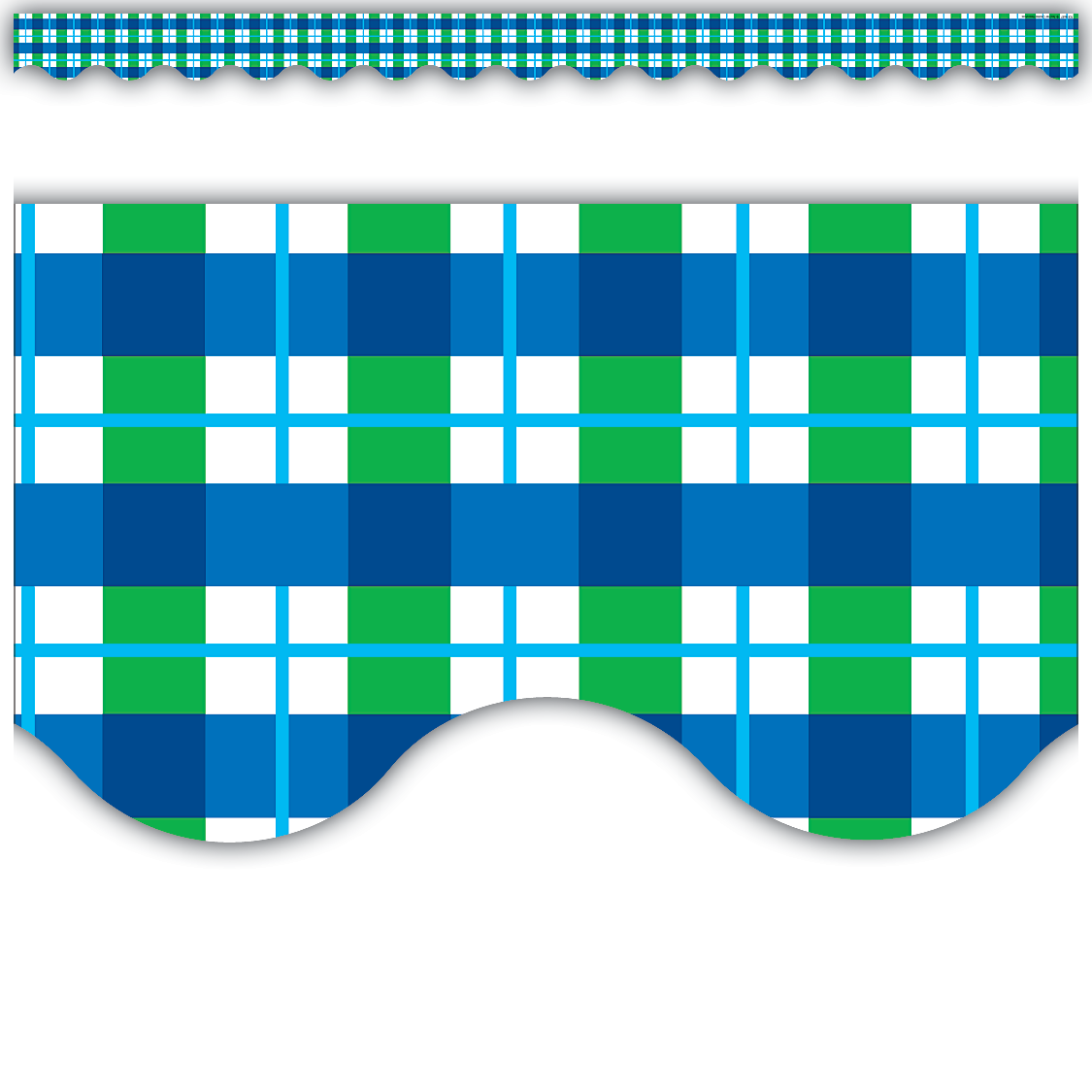 Blue/Green Plaid Scalloped Border Trim - TCR4687 | Teacher Created ...