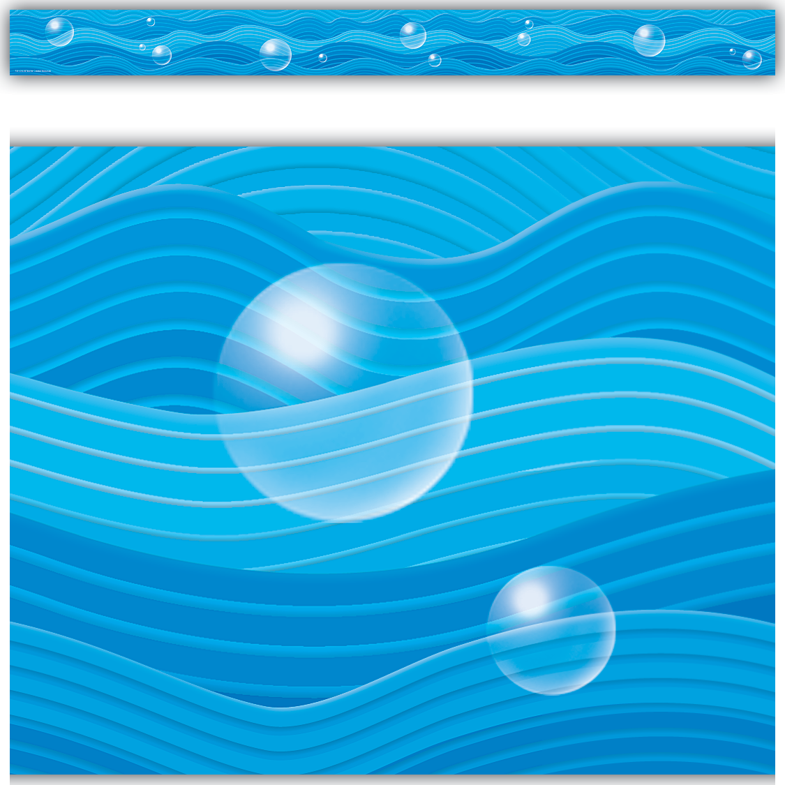 Blue Waves Straight Border Trim - TCR4745 | Teacher Created Resources