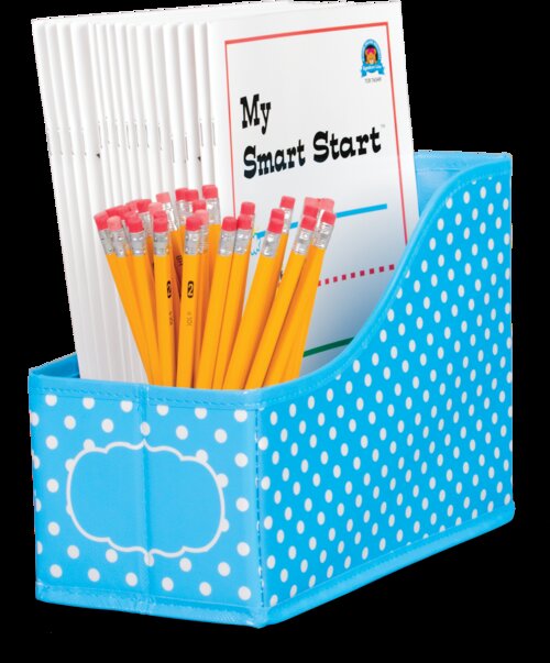 Aqua Polka Dots Book Bin - TCR20786 | Teacher Created Resources