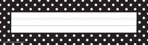 Black Polka Dots Flat Name Plates - TCR4001 | Teacher Created Resources