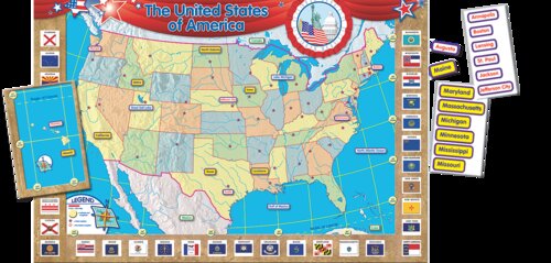US Map (Repositionable) Bulletin Board Display Set - TCR4403 | Teacher ...