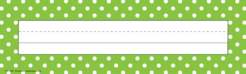 Lime Polka Dots Flat Name Plates - TCR4798 | Teacher Created Resources