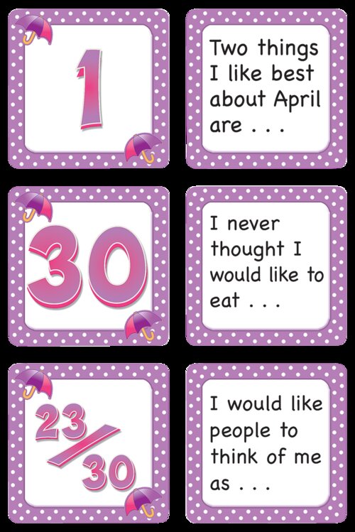 April Polka Dots Calendar Days/Story Starters - TCR5078 | Teacher ...