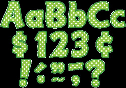 Lime Polka Dots Funtastic 4" Letters Combo Pack - TCR5345 | Teacher ...