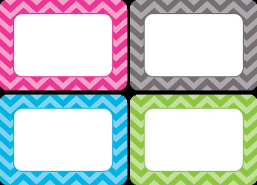Chevron Name Tags/Labels - Multi-Pack - TCR5526 | Teacher Created Resources