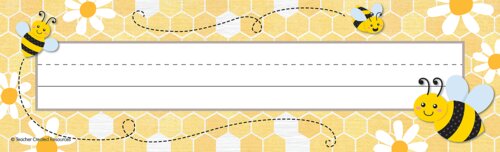 Buzzing Bees Flat Name Plates - TCR6909 | Teacher Created Resources