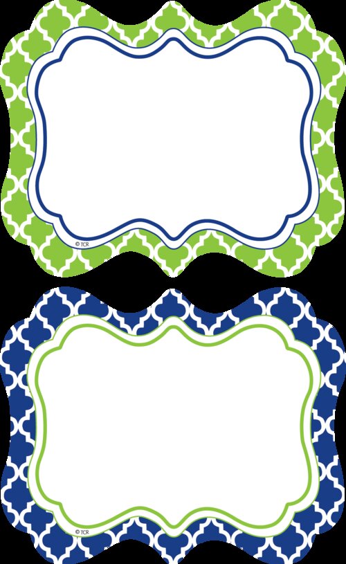 Navy & Lime Wild Moroccan Name Tags/Labels - TCR77091 | Teacher Created ...