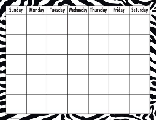 Zebra Calendar Chart - TCR7750 | Teacher Created Resources
