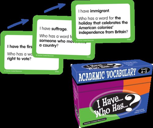 I Have, Who Has Academic Vocabulary Game Grade 4-5 - TCR7843 | Teacher ...