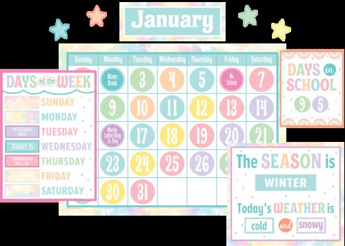 Pastel Pop Calendar Bulletin Board - TCR8411 | Teacher Created Resources