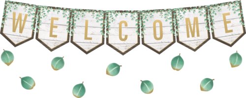 Eucalyptus Pennants Welcome Bulletin Board - TCR8472 | Teacher Created ...