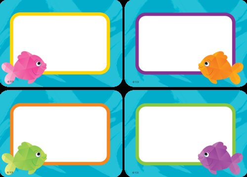 Colorful Fish Name Tags/Labels - Multi-Pack - TCR8558 | Teacher Created ...