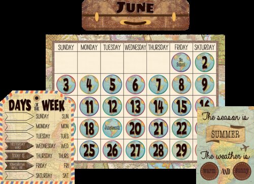 Travel the Map Calendar Bulletin Board - TCR8567 | Teacher Created ...