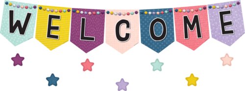 Oh Happy Day Pennants Welcome Bulletin Board - TCR9022 | Teacher ...