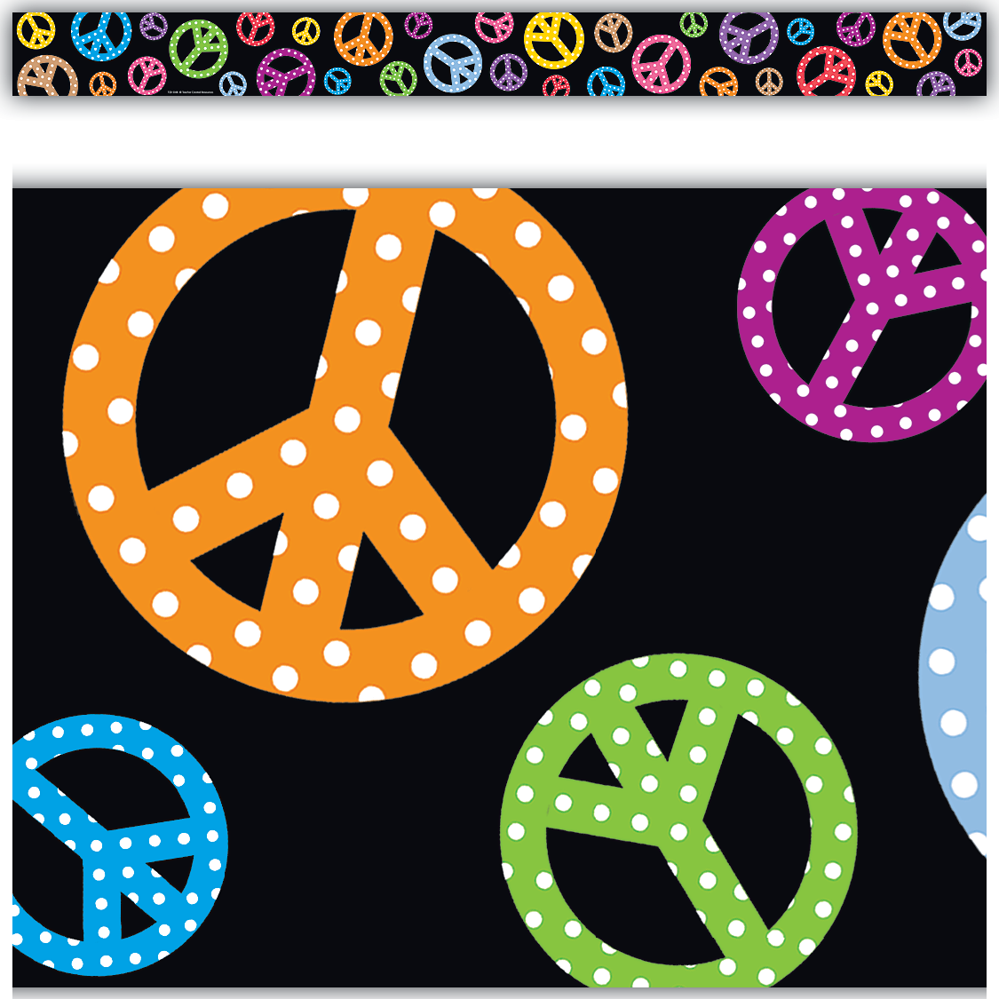 Peace Signs Straight Border Trim - TCR5148 | Teacher Created Resources