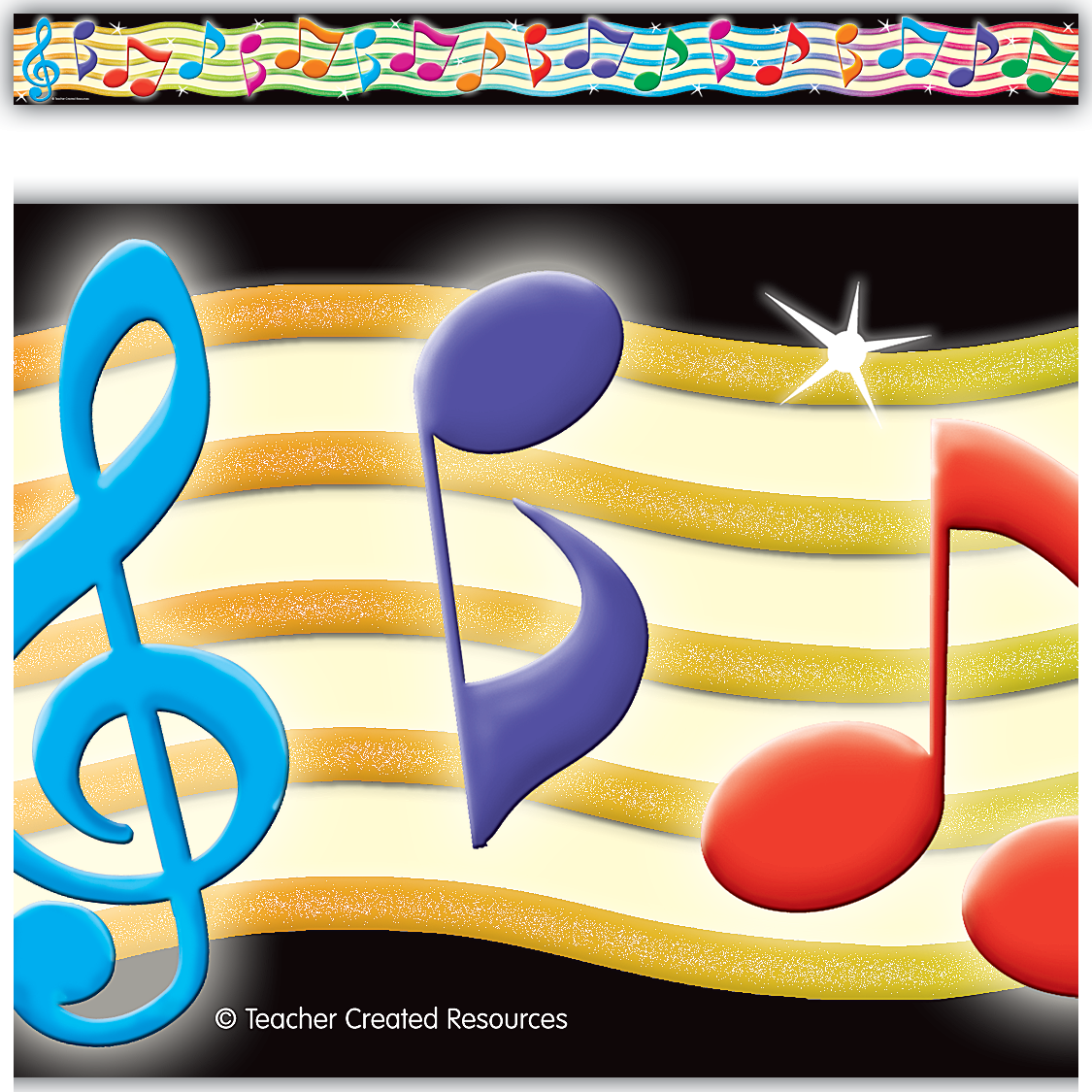 Musical Notes Straight Border Trim - TCR5155 | Teacher Created Resources